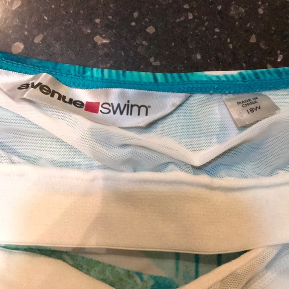Avenue | Swim | Avenue Swim Teal And White Leaf Bathing Suit Top | Poshmark
